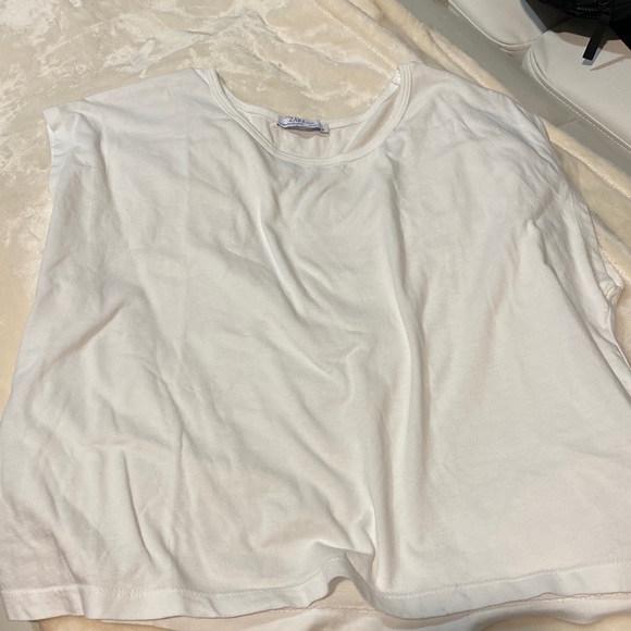 Zara | Tops | Zara White Muscle Tee | Poshmark